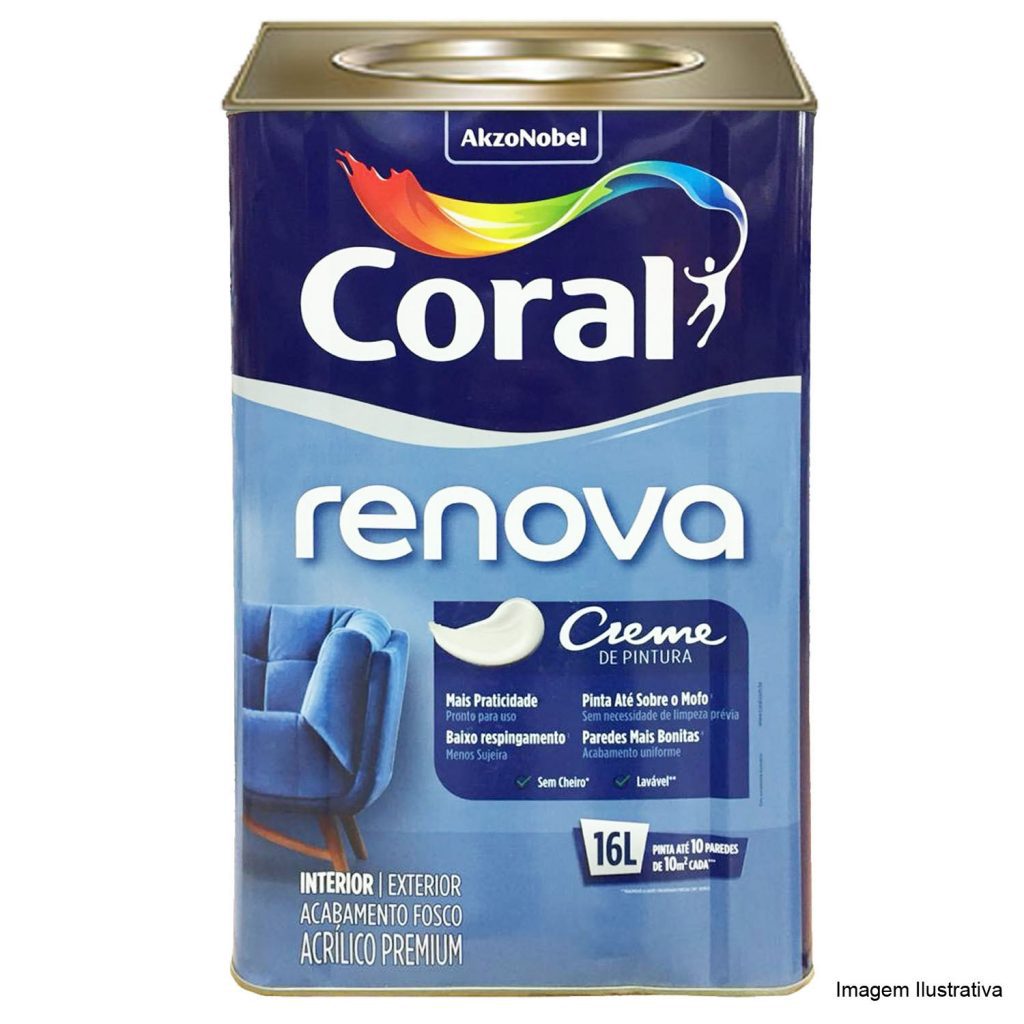 coral renova creme de pintura branco fosco lata | CS Tintas